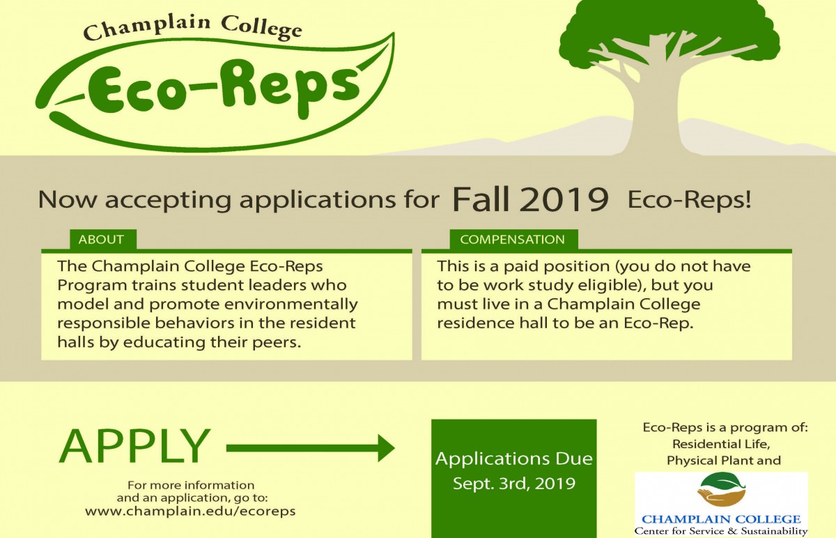 Eco-rep poster Fall2019 - Sustain Champlain